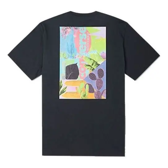CONVERSE Neon Nature Graphic T-shirt Asia Sizing 'black - Black/multi-color