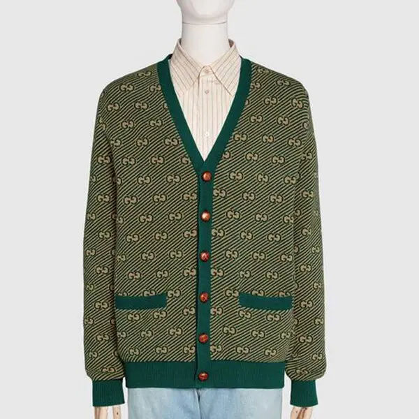 Gucci Gg Striped Wool Cardigan - Default Color