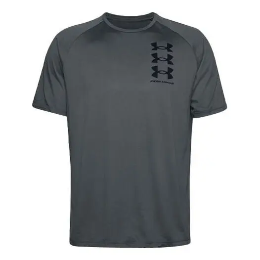 Under Armour Tech Triple Logo Short Sleeve T-shirt - Grey