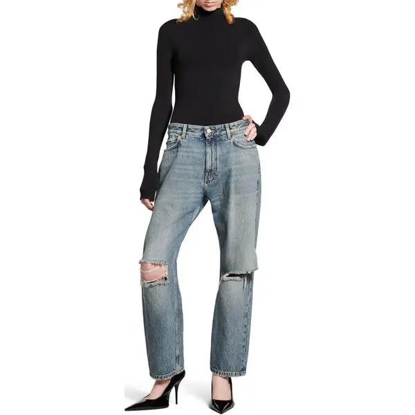 Balenciaga Distressed Straight-leg Jeans
