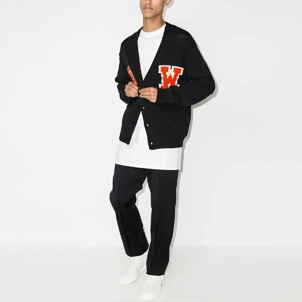 Off-White Logo Intarsia V-neck Cardigan