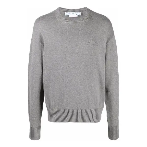 Off-White Logo Embroidered Knitted Jumper - Default Colorway