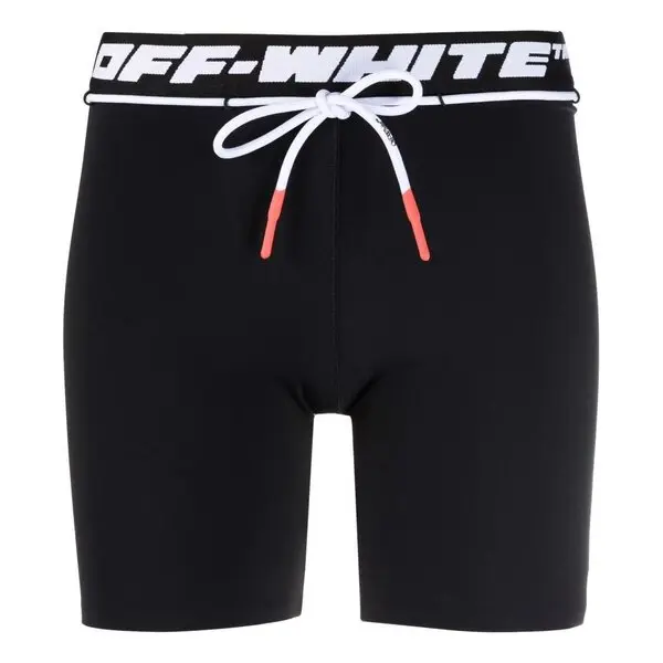 Off-White Logo Waistband Running Shorts - Black