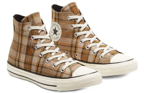 CONVERSE Chuck Taylor All Star Plaid High Top Sneakers - Khaki