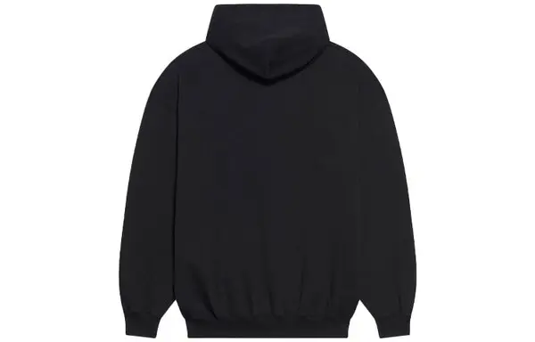 Balenciaga Bb Pixel Fleece Drawstring Hoodie - Black