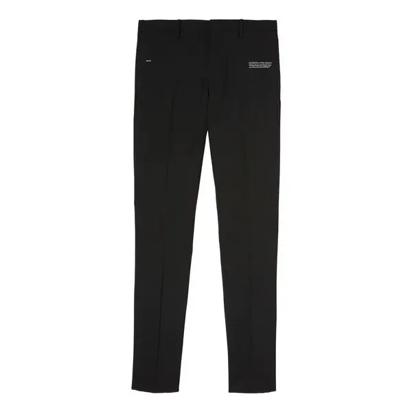 Off-White Solid Color Alphabet Printing Straight-leg Casual Trousers - Default Color