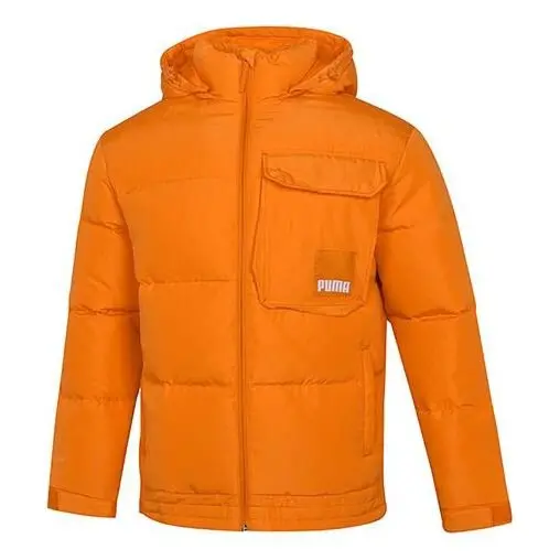 PUMA Down Jacket With Hood - Orange