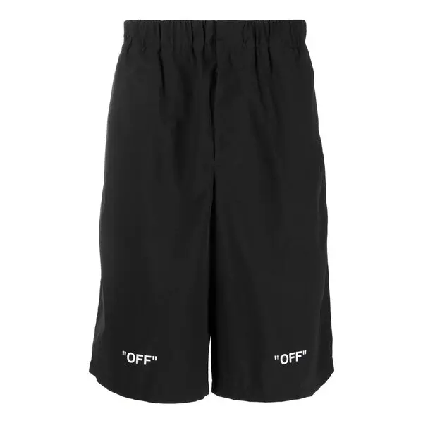 Off-White Elasticated Waistband Logo Shorts - Default Color