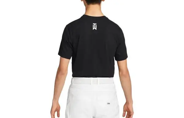 Nike Logo Tiger Head Printing Round Neck Pullover Short Sleeve Black