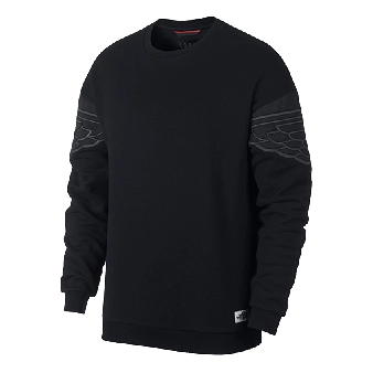 JORDAN Embroidered Sports Pullover - Black