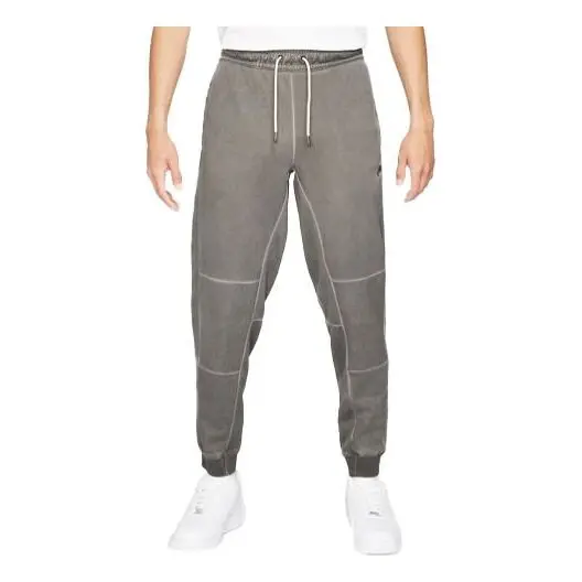 Nike Logo Embroidered Knit Loose Casual Long Pants/trousers Gray - Multi-color