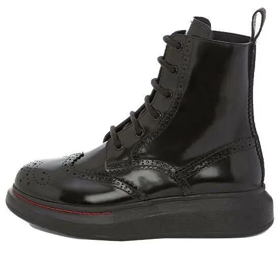 Alexander McQueen Hybrid Lace-up Wingtip Boots - Black