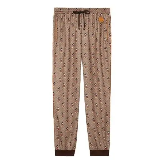 Gucci X Disney Mickey Full Printed Drawstring Jogging Pants For - Brown