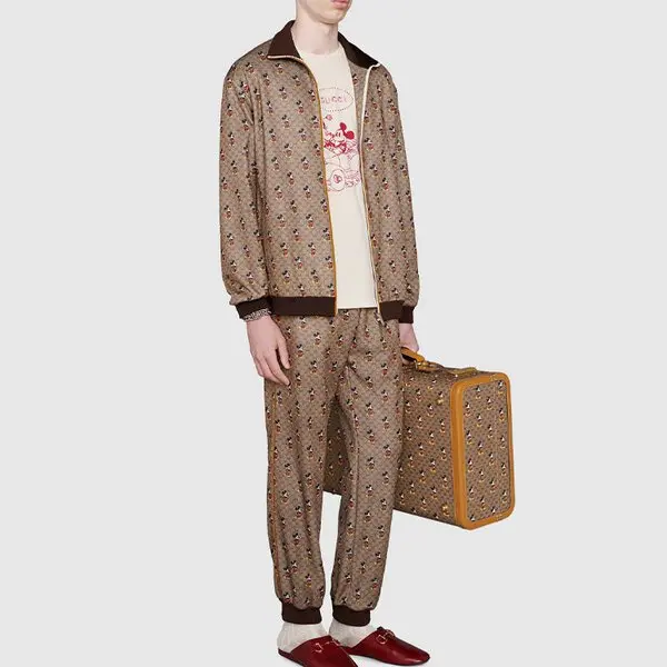 Gucci X Disney Mickey Full Printed Drawstring Jogging Pants For - Brown