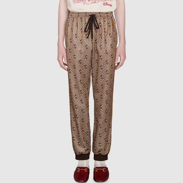 Gucci X Disney Mickey Full Printed Drawstring Jogging Pants For - Brown