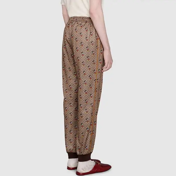 Gucci X Disney Mickey Full Printed Drawstring Jogging Pants For - Brown