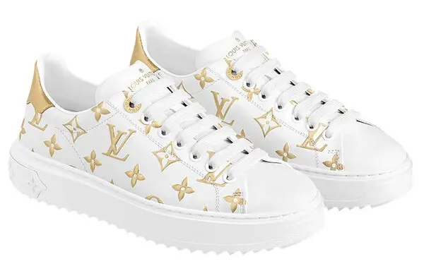 LOUIS VUITTON Time Out Sneakers - White/gold