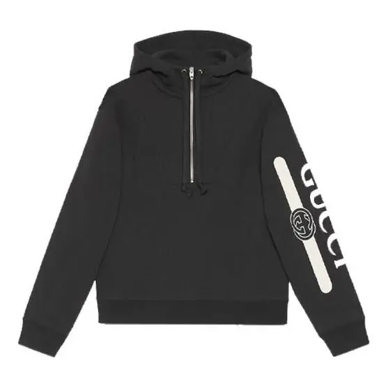 Gucci Graphic Print Hoodie - Black