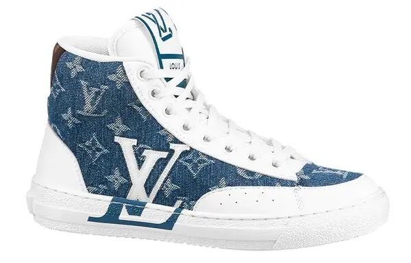 LOUIS VUITTON Charlie Ankle Sneakers 'white Denim Monogram