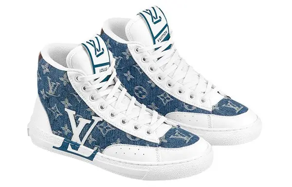 LOUIS VUITTON Charlie Ankle Sneakers 'white Denim Monogram