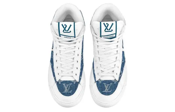 LOUIS VUITTON Charlie Ankle Sneakers 'white Denim Monogram