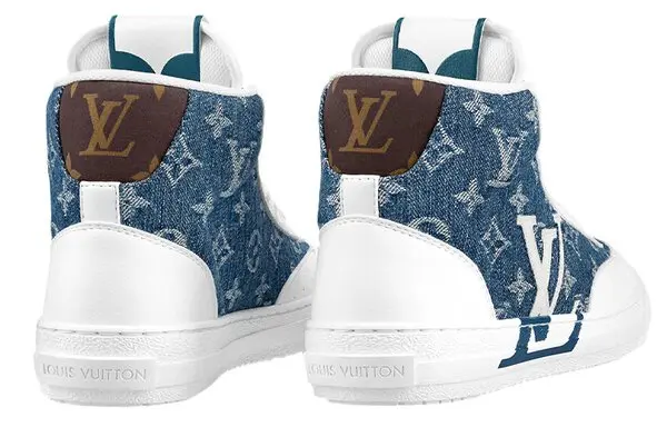 LOUIS VUITTON Charlie Ankle Sneakers 'white Denim Monogram