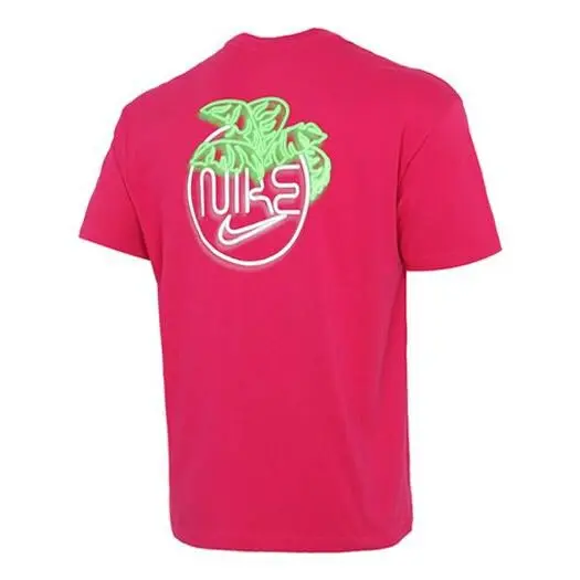Nike Printing Logo Loose Breathable Sports Short Sleeve - Red