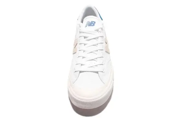 NEW BALANCE White Blue Lace-up Canvas Sneakers