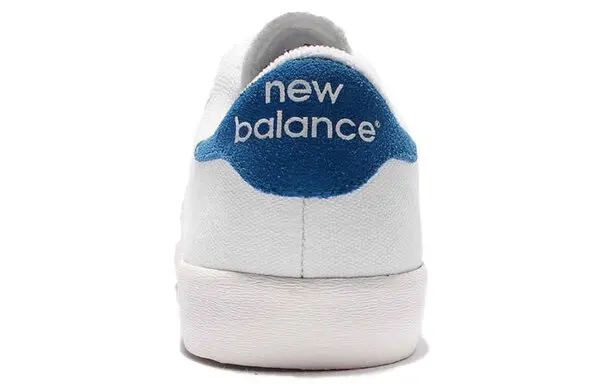 NEW BALANCE White Blue Lace-up Canvas Sneakers