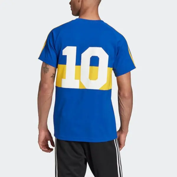 Adidas Originals Colorblock Back Alphabet Printing Short Sleeve Blue - Multi-color
