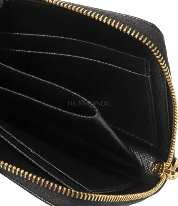 Prada Ss26 Small Saffino Leather Zipper Wallet - Black