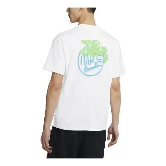 Nike Miami Logo Embroidered Sports Round Neck Basketball Short Sleeve - White
