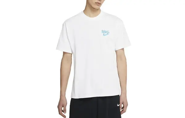 Nike Miami Logo Embroidered Sports Round Neck Basketball Short Sleeve - White