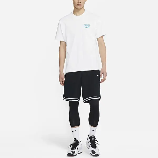 Nike Miami Logo Embroidered Sports Round Neck Basketball Short Sleeve - White