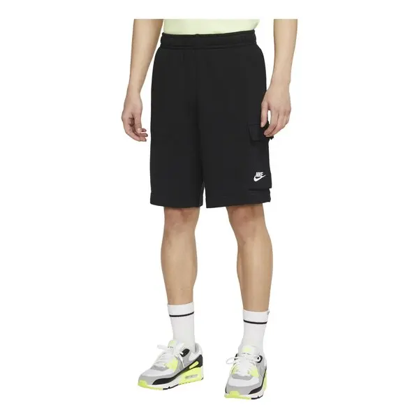 Nike Embroidered Logo Cargo Sports Shorts - Black