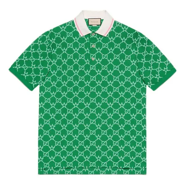 Gucci Gg Stretch Cotton Polo - Green