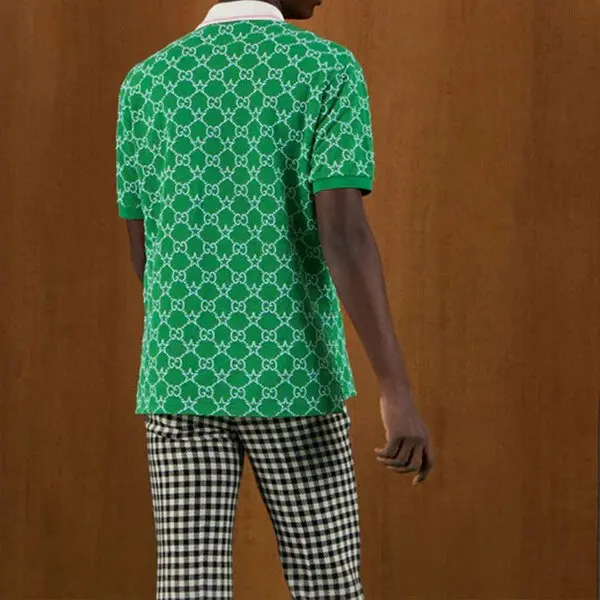 Gucci Gg Stretch Cotton Polo - Green