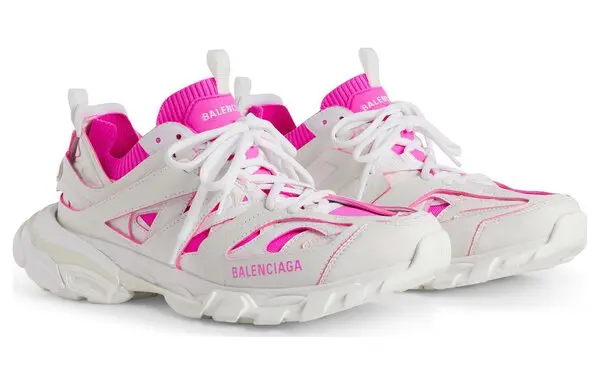 Balenciaga Track Sock Sneakers - White/pink