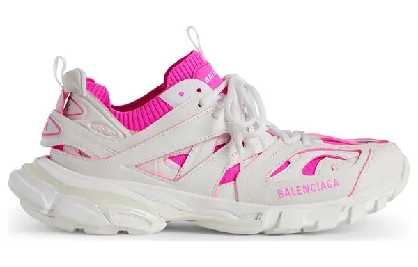 Balenciaga Track Sock Sneakers - White/pink