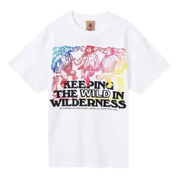 Nike X Alphabet Printing Athleisure Casual Sports Short Sleeve - White