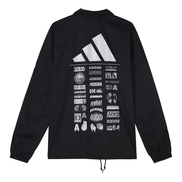 Adidas Athletics Pack Coaches Button Shirt Jacket - Black