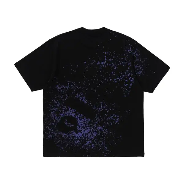 A BATHING APE Spray Print Slogan Relaxed Fit T-shirt - Black
