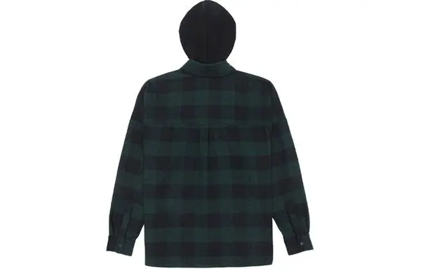 Palm Angels Logo Print Hooded Overshirt Green