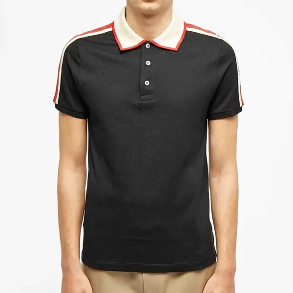 Gucci Striped Logo Short-sleeved Polo Shirt