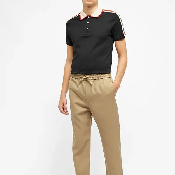 Gucci Striped Logo Short-sleeved Polo Shirt
