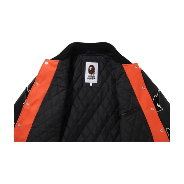 A BATHING APE Relaxed Fit Varsity Jacket - Orange