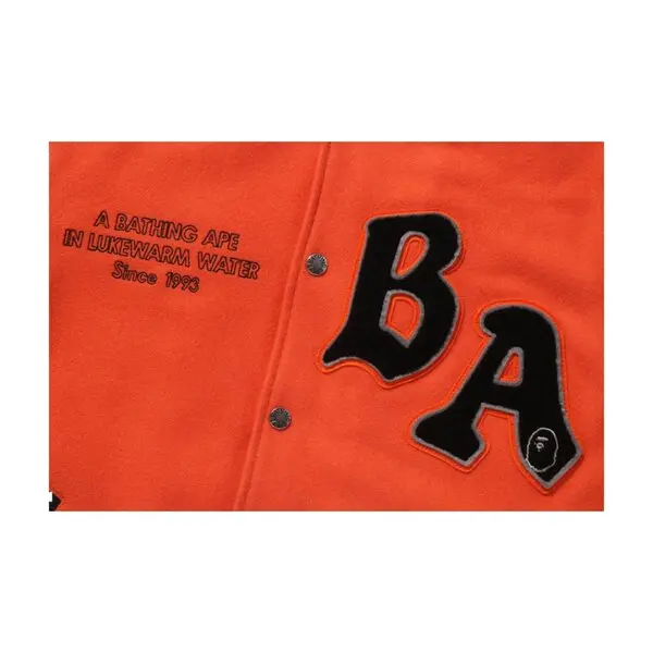 A BATHING APE Relaxed Fit Varsity Jacket - Orange