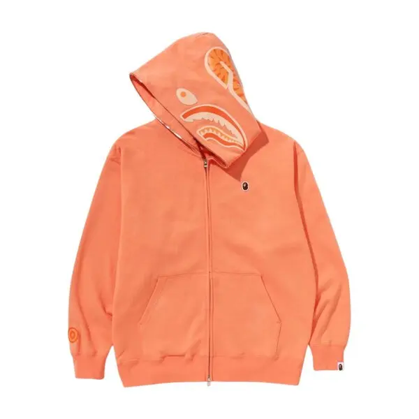 A BATHING APE One Point Ape Head Shark Relaxed Fit Full Zip Hoodie - Orange