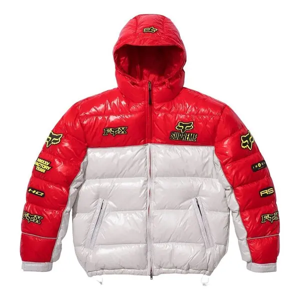Supreme X Fox Racing Shiny Down Puffer Jacket - White