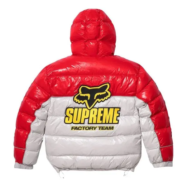 Supreme X Fox Racing Shiny Down Puffer Jacket - White